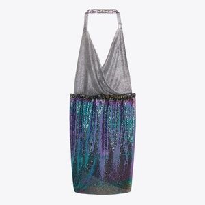 Zara | Dresses | Zara Shiny Halter Dress | Poshmark